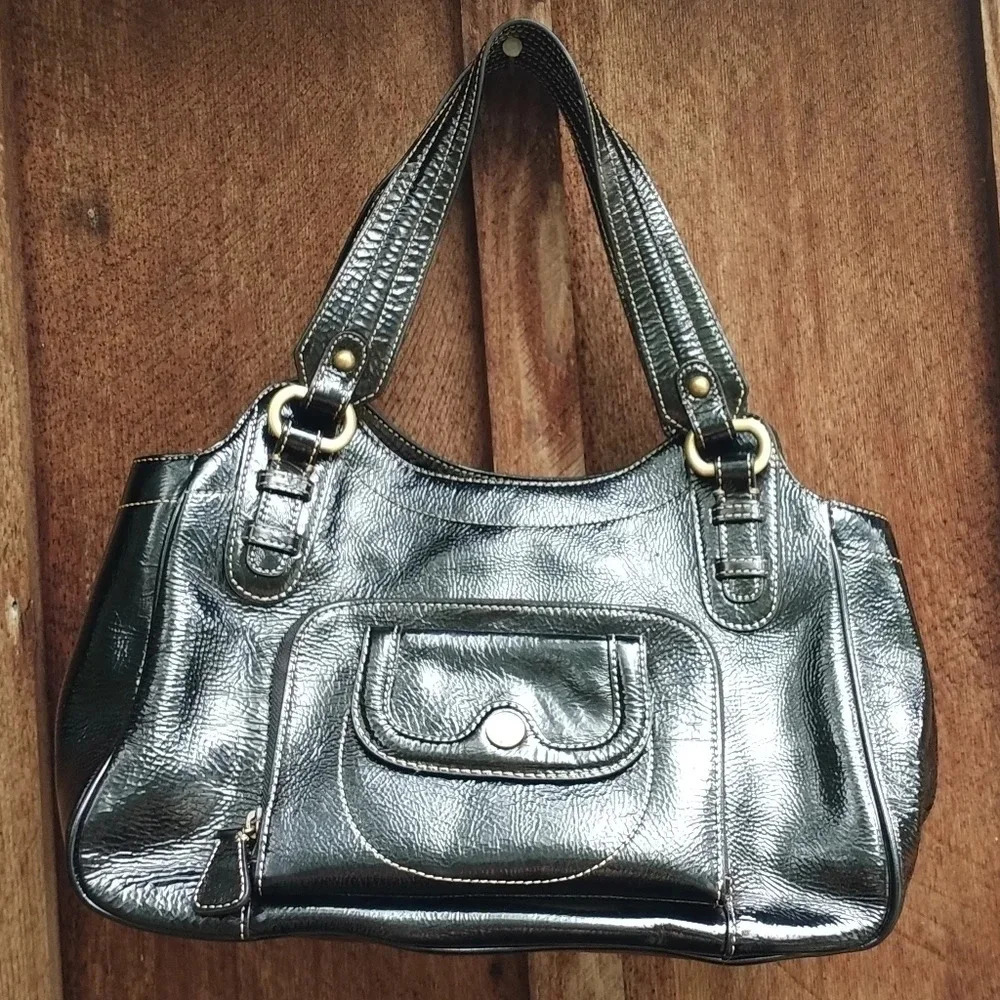 Perlina Leather Satchel With Matching Wallet - Gem
